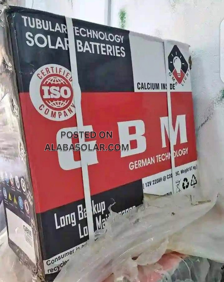 220AH GBM TUBULAR SOLAR BATTERY Price in Nigeria 🇳🇬 - Alaba Solar ...