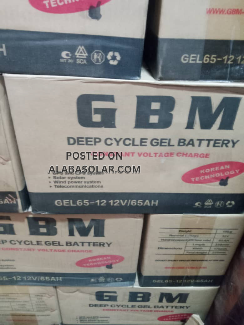 65AH GBM GEL SOLAR BATTERY Price in Nigeria - Alaba Solar Marketplace