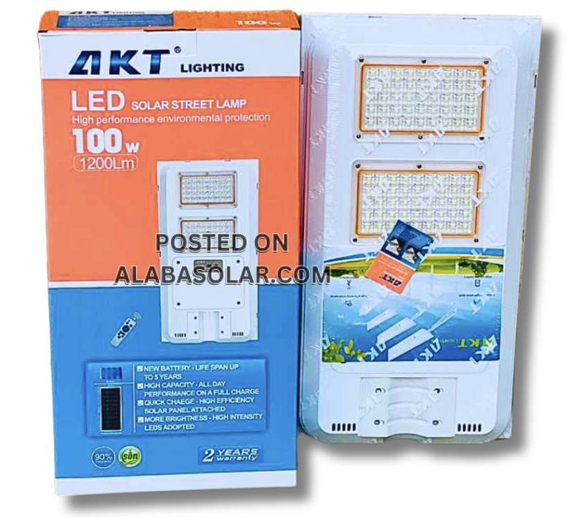 100 Watts AKT Solar Street Light Price in Nigeria - Alaba Solar Marketplace