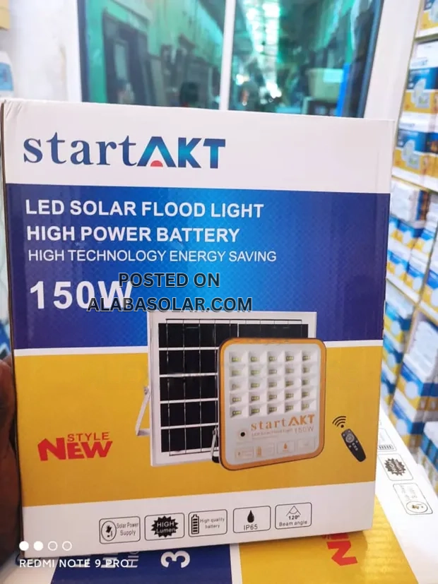 150 Watts AKT Solar Flood Light Price in Nigeria 🇳🇬 Alaba Solar Marketplace