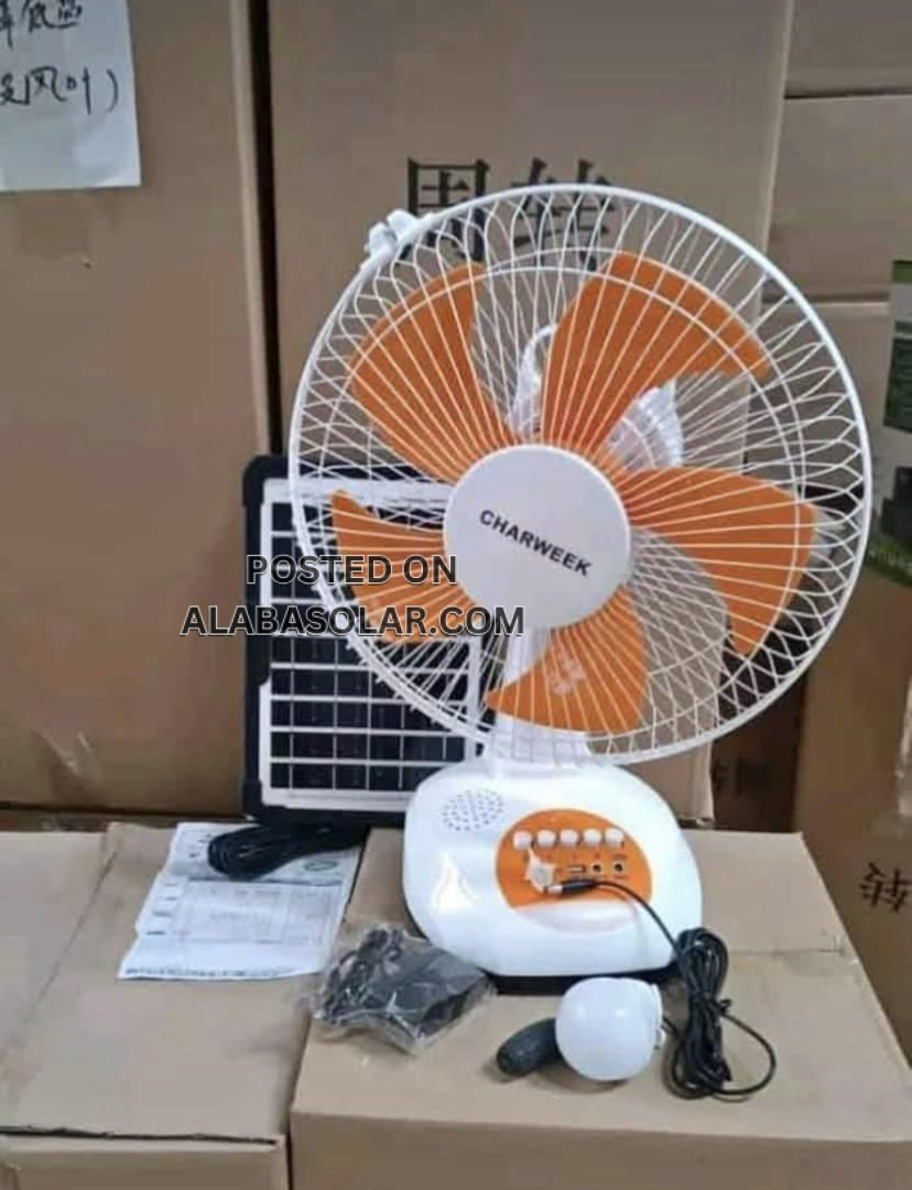 12 Inches CharWeek Solar Table Fan Price in Nigeria 🇳🇬 Alaba Solar ...