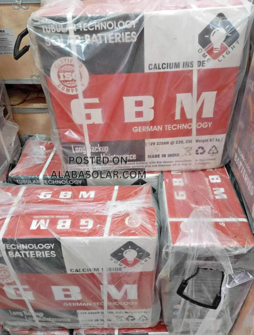 12V 220Ah GBM Tubular Solar Battery Price in Nigeria - Alaba Solar ...