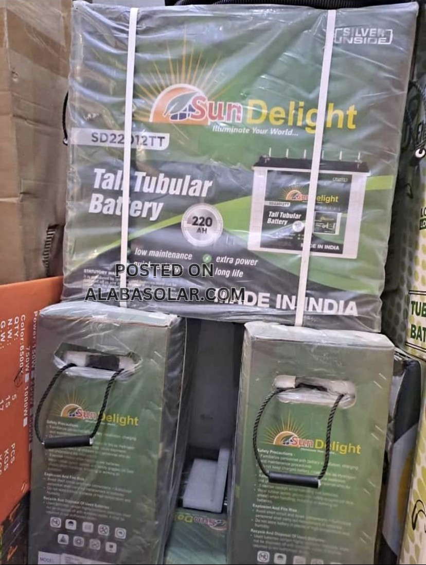 12V 220Ah Sun Delight India Tubular Battery Price in Nigeria 🇳🇬 Alaba ...