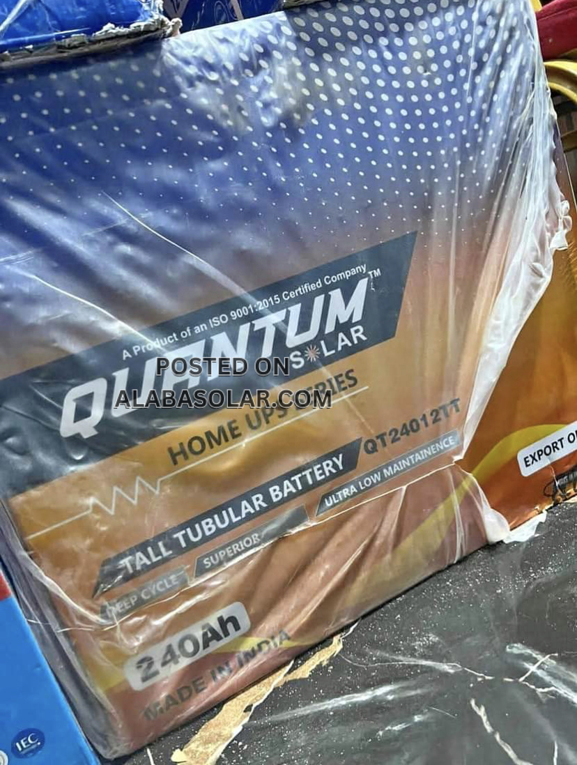 12V 240Ah Quantum Solar Tall Tubular Battery Price in Nigeria - Alaba Solar Marketplace