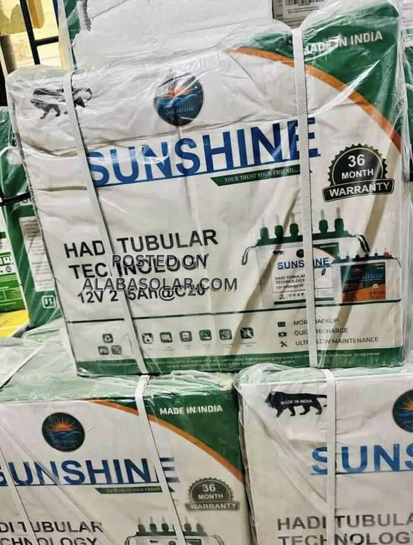 12V 235Ah Sunshine Tall Tubular Battery Price in Nigeria 🇳🇬 Alaba Solar ...