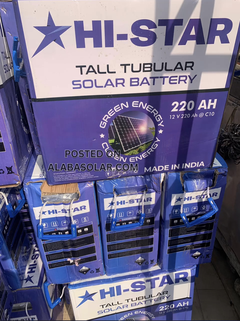 220Ah Hi-Star Tall Tubular Solar Battery Price in Nigeria 🇳🇬 Alaba ...