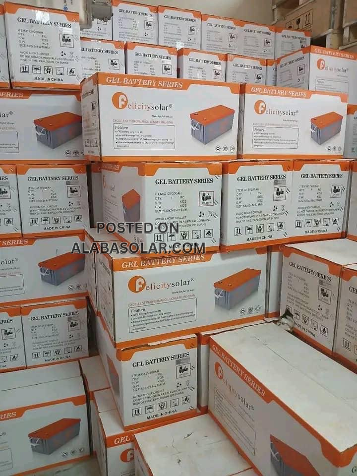 200ah FELICITY DRYCELL BATTERY Price in Nigeria 🇳🇬 Alaba Solar Marketplace