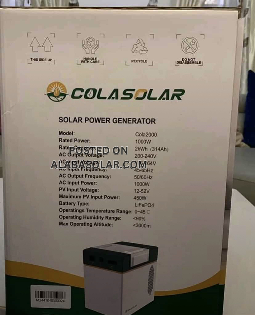 Cola 2000 Solar Generator Price in Nigeria 🇳🇬 Alaba Solar Marketplace