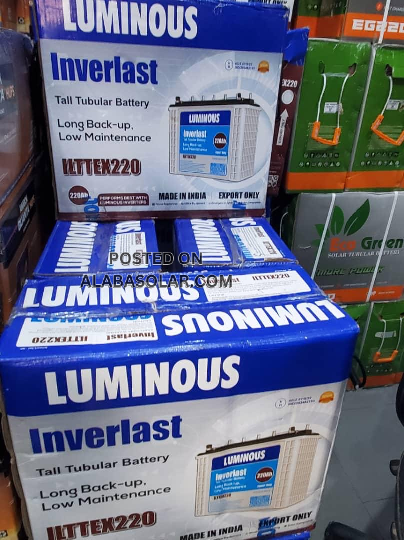 Luminous inverlast 220ah tall tubular battery Price in Nigeria - Alaba ...
