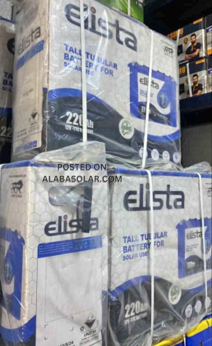 220AH ELISTA SOLAR TUBULAR BATTERY Price in Nigeria 🇳🇬 Alaba Solar ...