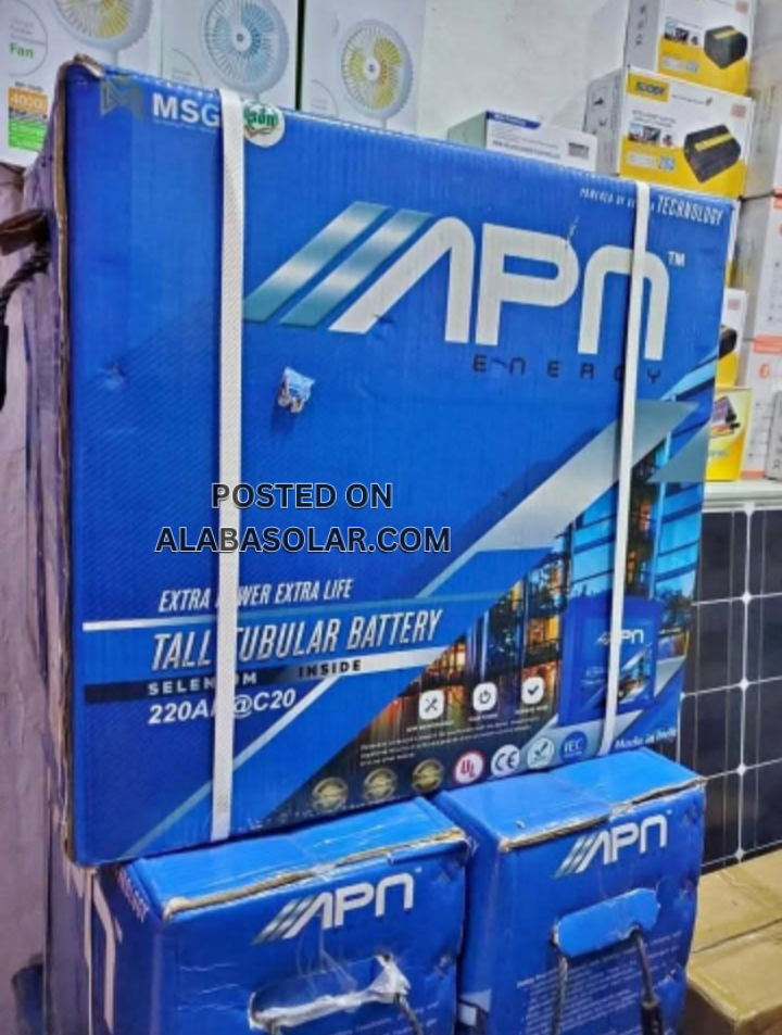 220AH APN ENERGY SOLAR TUBULAR BATTERY Price in Nigeria 🇳🇬 Alaba Solar ...