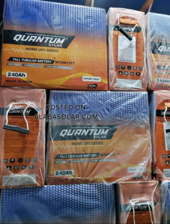 240AH QUANTUM SOLAR TUBULAR BATTERY Price in Nigeria - Alaba Solar Marketplace
