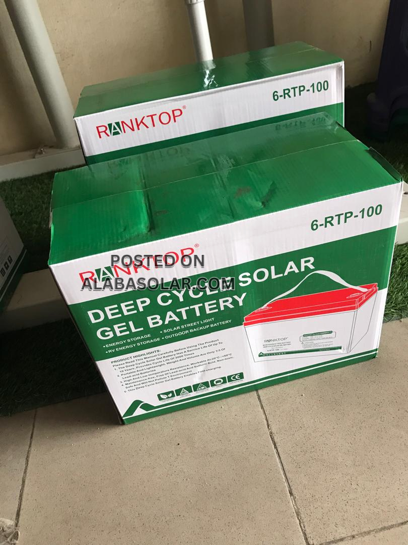 100AH RANKTOP DRY CELL SOLAR BATTERY Price in Nigeria 🇳🇬 Alaba Solar ...