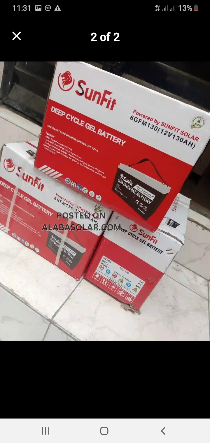 130AH SUNFIT GEL SOLAR BATTERY Price in Nigeria Jiji Jumia & Alaba Solar