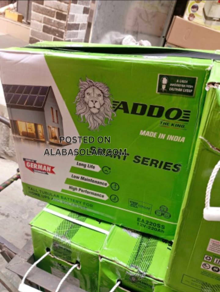 220AH ADDO SOLAR TUBULAR BATTERY Price in Nigeria 🇳🇬 Alaba Solar ...