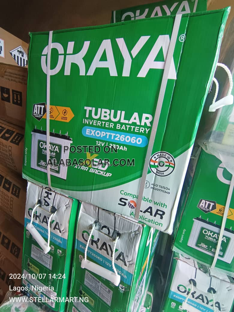 230AH OKAYA TUBULAR BATTERY Price in Nigeria 🇳🇬 Alaba Solar Marketplace