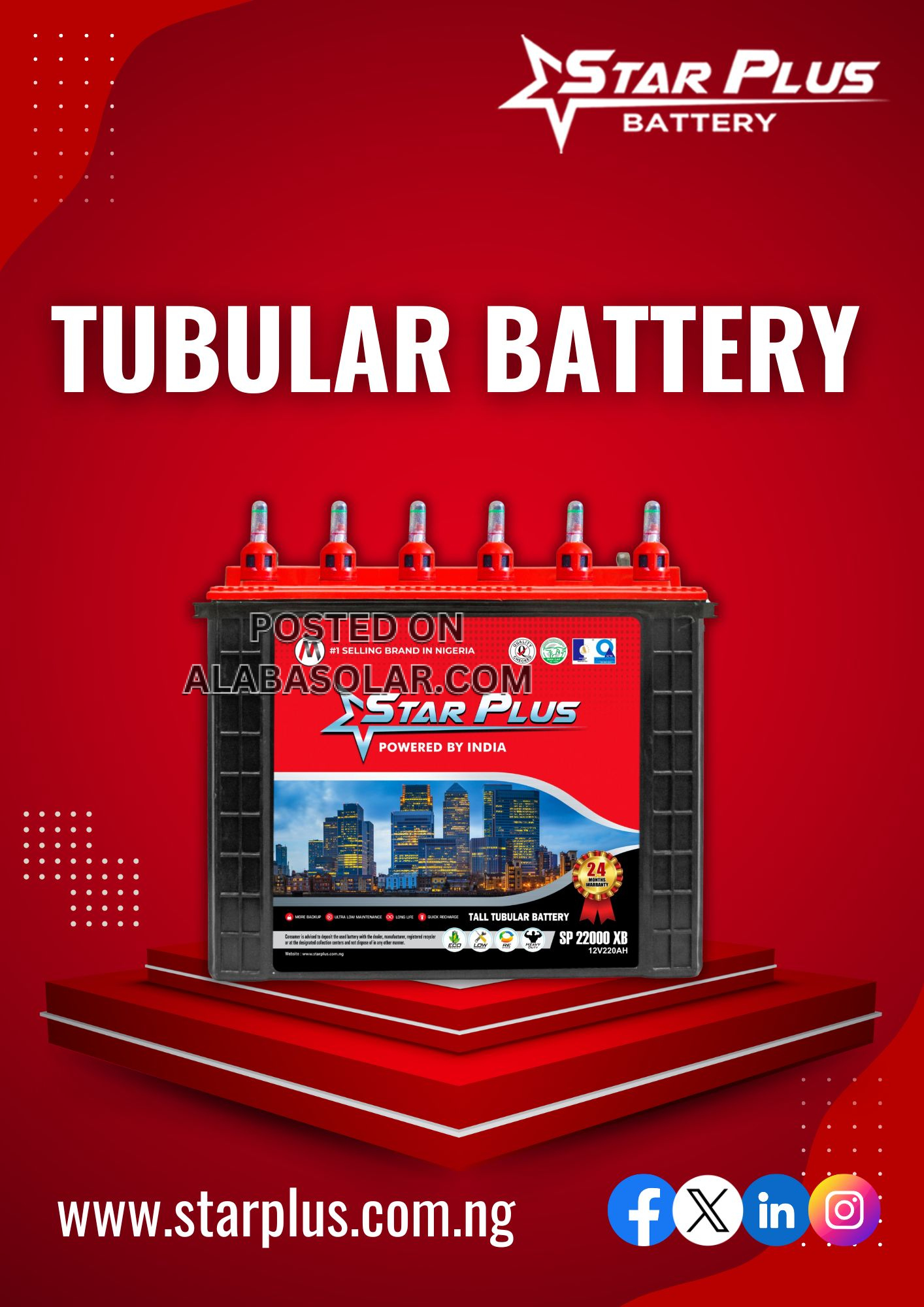 Star Plus Tubular Battery for Long-Lasting Power Backup Price in ...