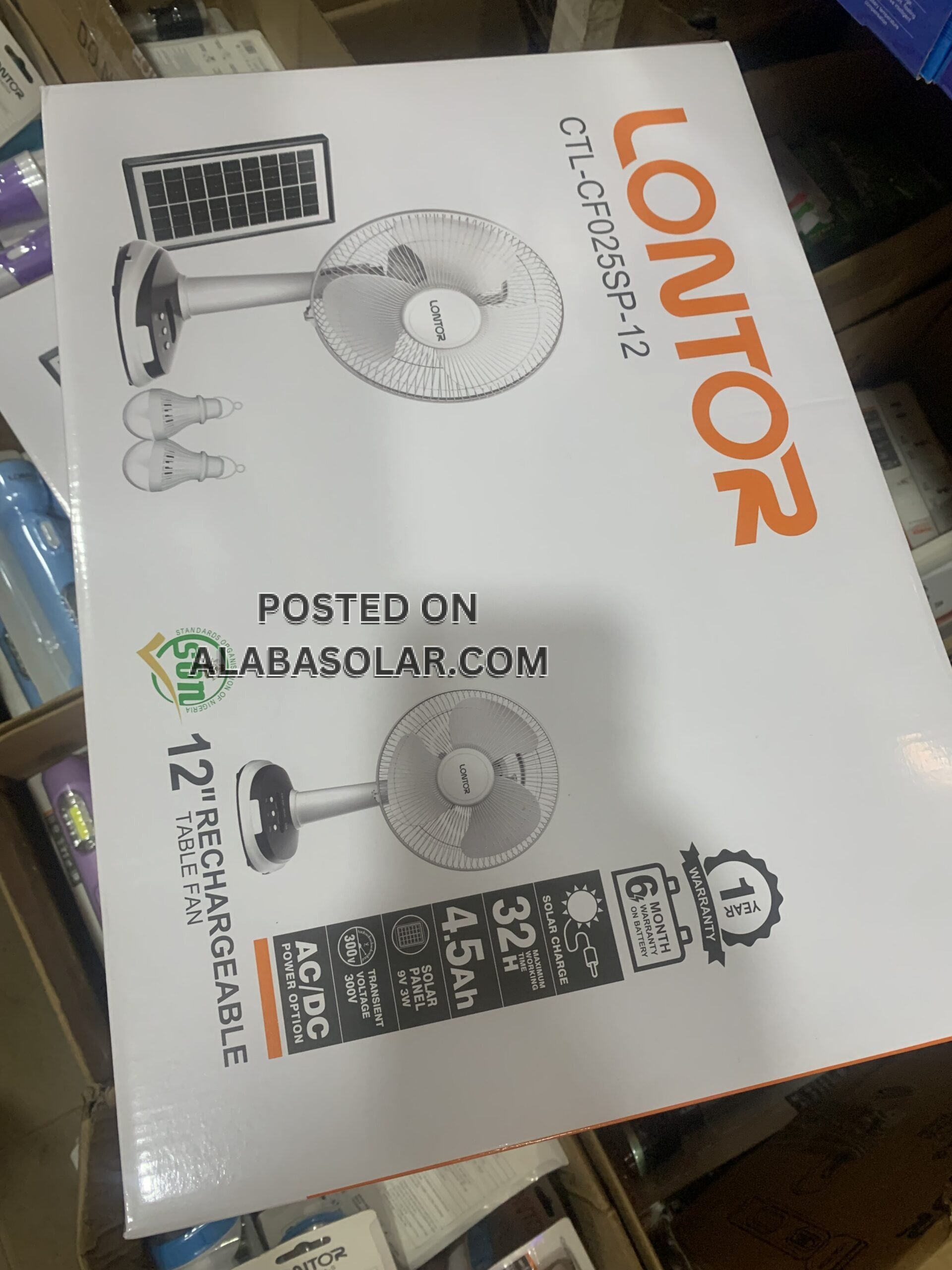 Lontor 12” solar table fan Price in Nigeria 🇳🇬 Alaba Solar Marketplace
