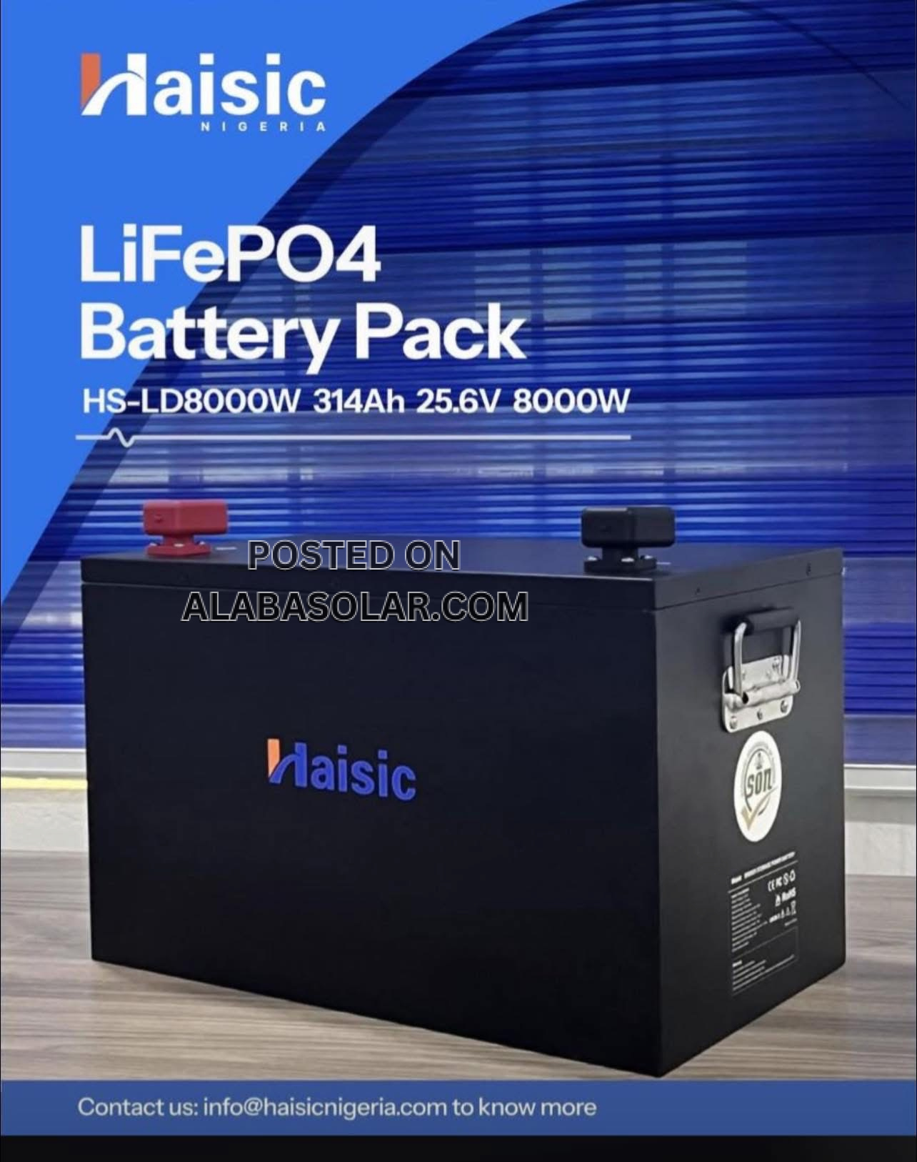 8KWH Haisic LiFePo4 Battery Price in Nigeria 🇳🇬 Alaba Solar Marketplace