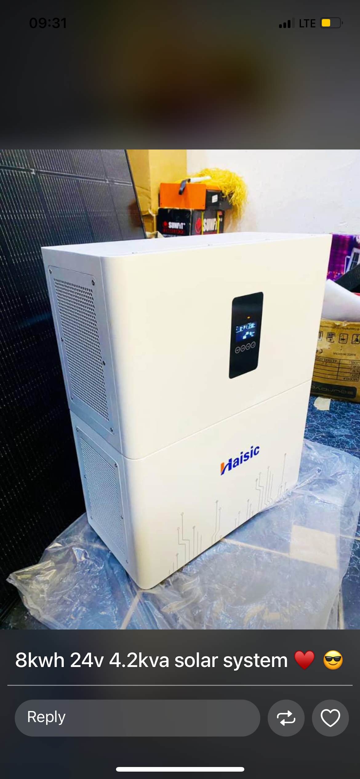 8KWH Haisic All in one Price in Nigeria 🇳🇬 Alaba Solar Marketplace